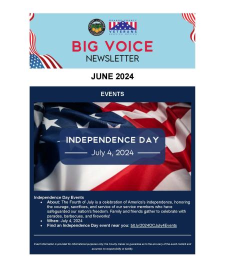 Big Voice Newsletter - June 2024 | OC Veterans Service Office